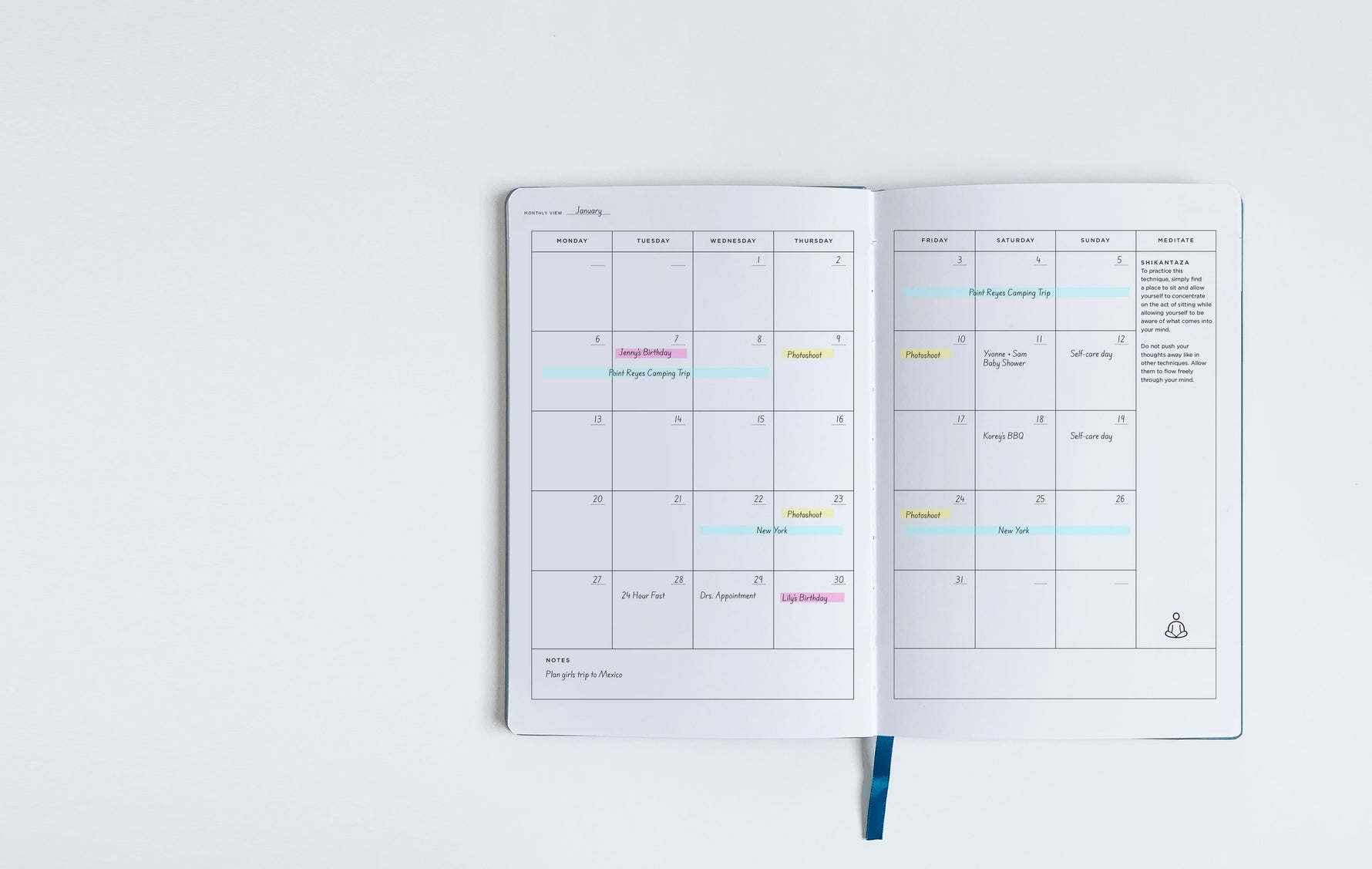 Undated 12 Month Planner